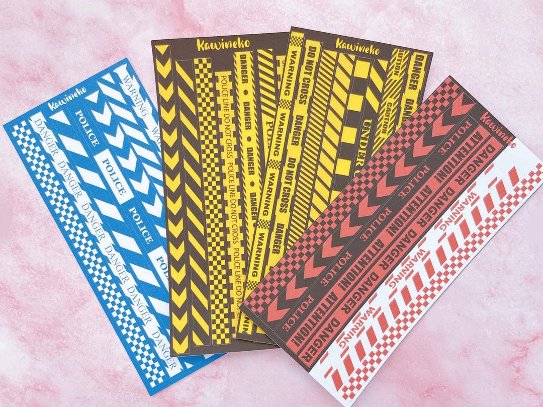 Warning Strips Sticker Sheets Polcos Planner Journaling Scrapbooking - Etsy