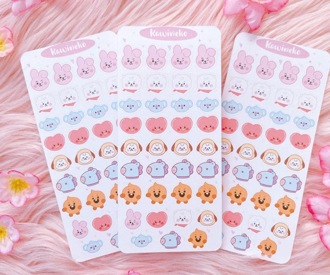 Cartoon Sticker Sheets Kpop Cute Kawaii - Etsy