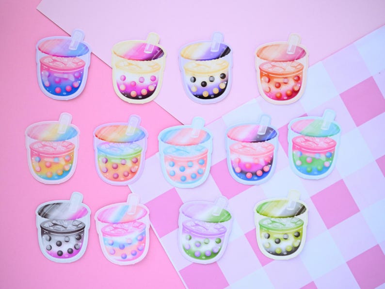 Pride Flags Boba Tea Waterproof Vinyl Stickers - Etsy