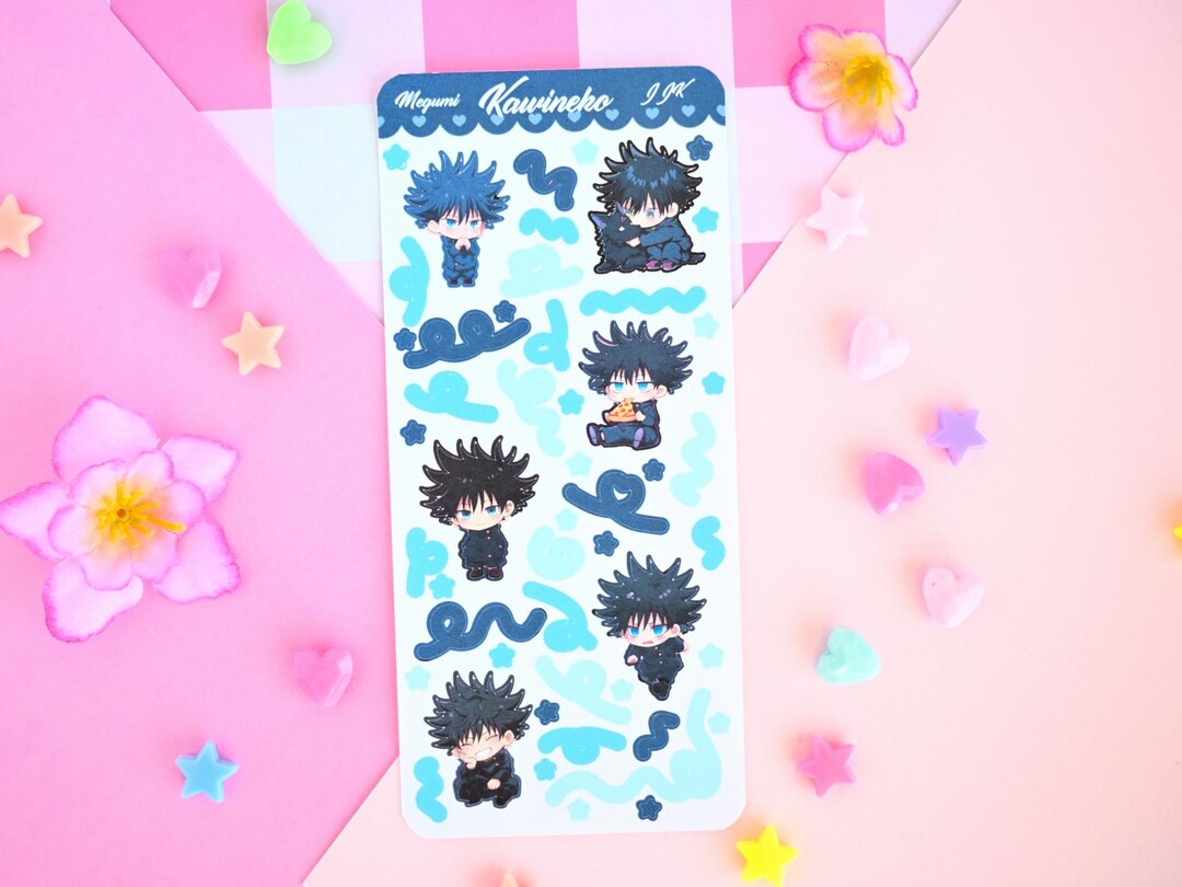 Megumi JJK Anime Deco Sticker Sheet Polcos Journaling Cute Chibi - Etsy