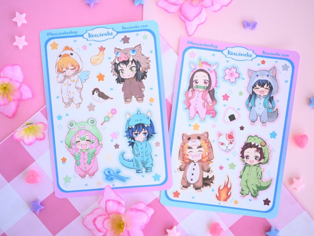 DS Anime Zenitsu Nezuko Japan Sticker Sheets Scrapbooking , Planner ...