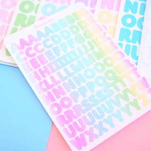 Big and Small Alphabet Stickers Sheets Toploaders Journaling Polcos - Etsy