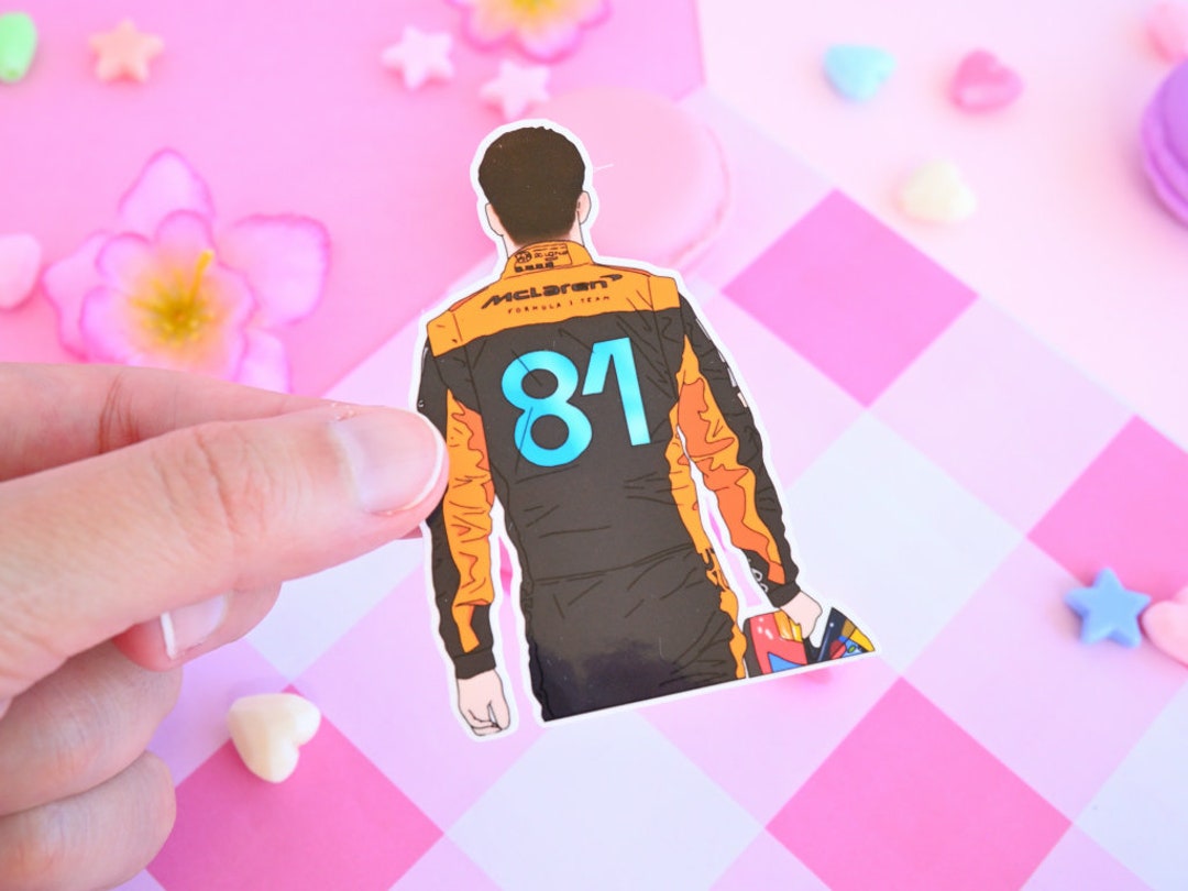 Piastri F1 Waterproof Stickers Team Papaya Deco Sticker Sheet Oscar 81 ...