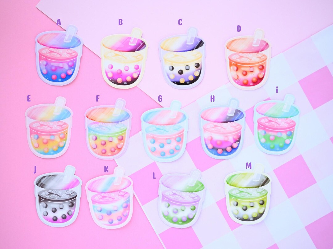 Pride Flags Boba Tea Waterproof Vinyl Stickers - Etsy