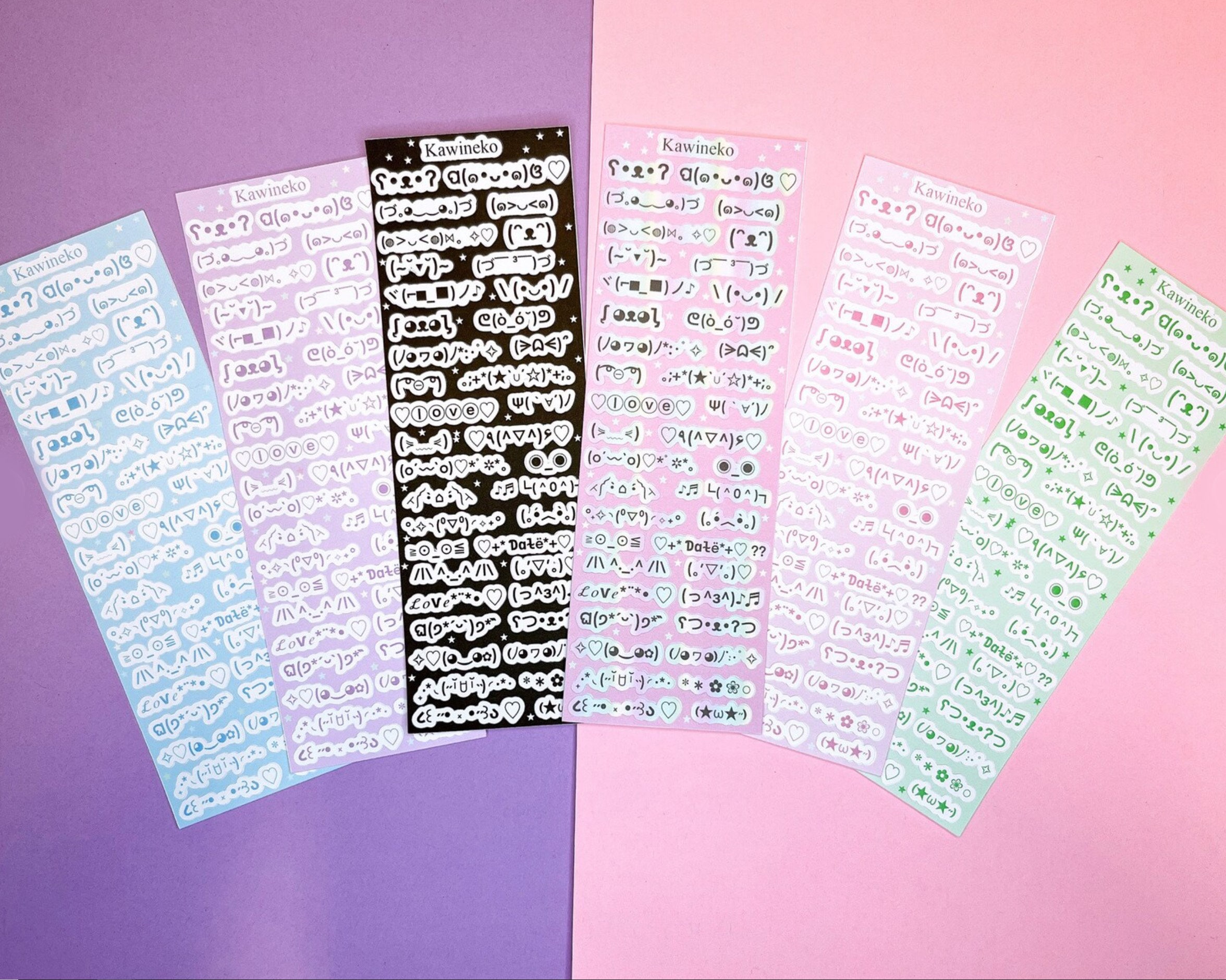 Ascii Cute Little Faces Sticker Sheets Deco Polcos Toploaders - Etsy UK