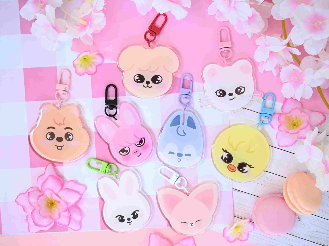 Band Kpop Keychains Merch Charms Members Wolfchan DWAEKKI Bbokari Skzoo ...