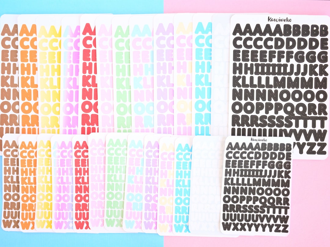 Big and Small Alphabet Stickers Sheets Toploaders Journaling Polcos - Etsy