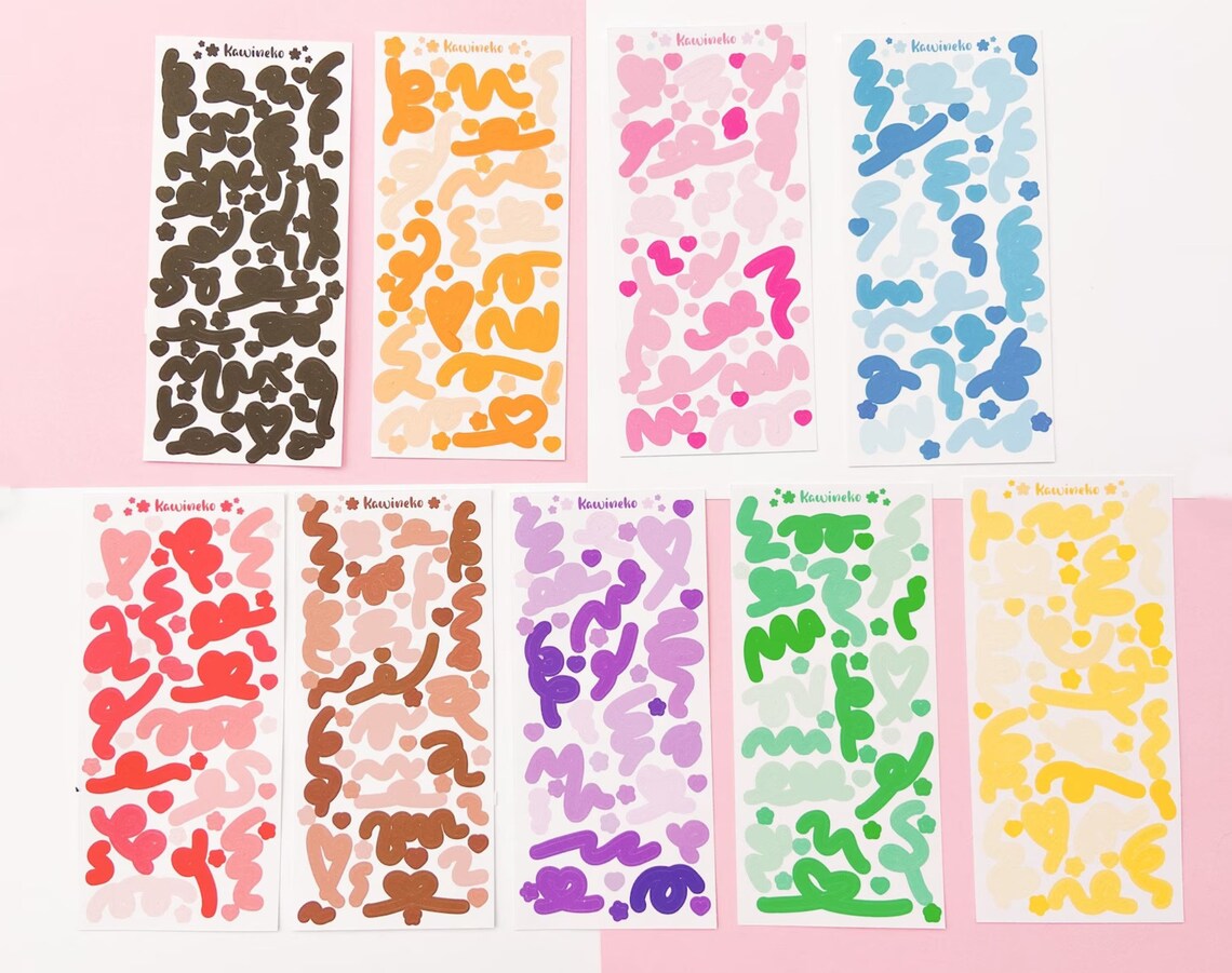 Colorful Confetti Sticker Sheets Toploaders Journaling Polcos - Etsy