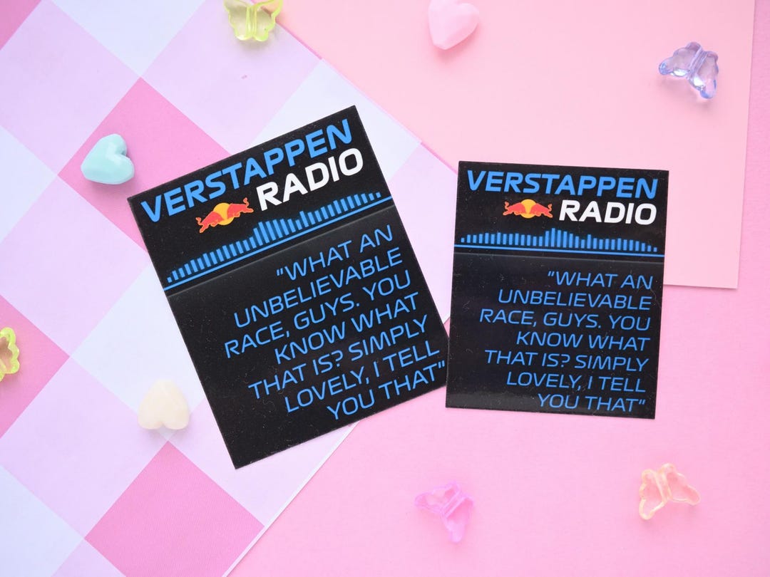 Simply Lovely Radio Max Verstappen F1 Waterproof Stickers Deco Sticker ...