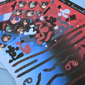 Wriothesley Genshin Inspired Bundle Sticker Sheets Hearts Shapes ...