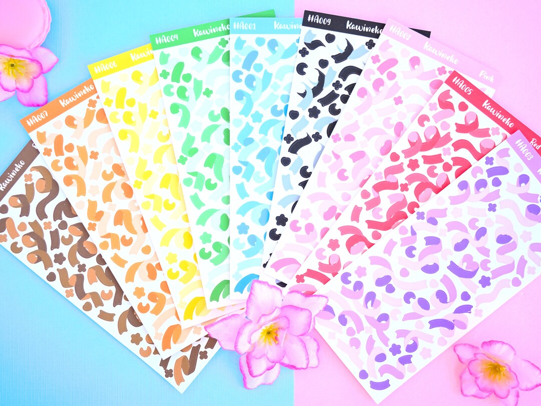 Ribbons Sticker Sheets With Little Decos Colorful Confetti Sticker ...