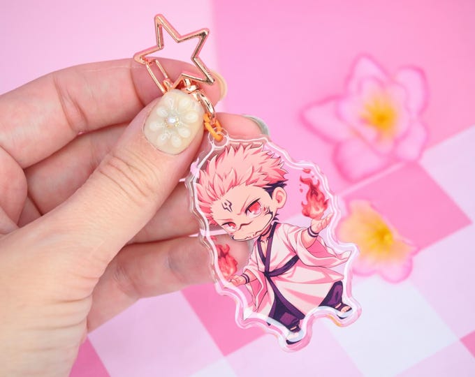 Cute Chibi JJK Yuji Itadori One Sided Epoxy Glitter Keychain - Etsy