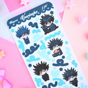 Megumi JJK Anime Deco Sticker Sheet Polcos Journaling Cute Chibi - Etsy