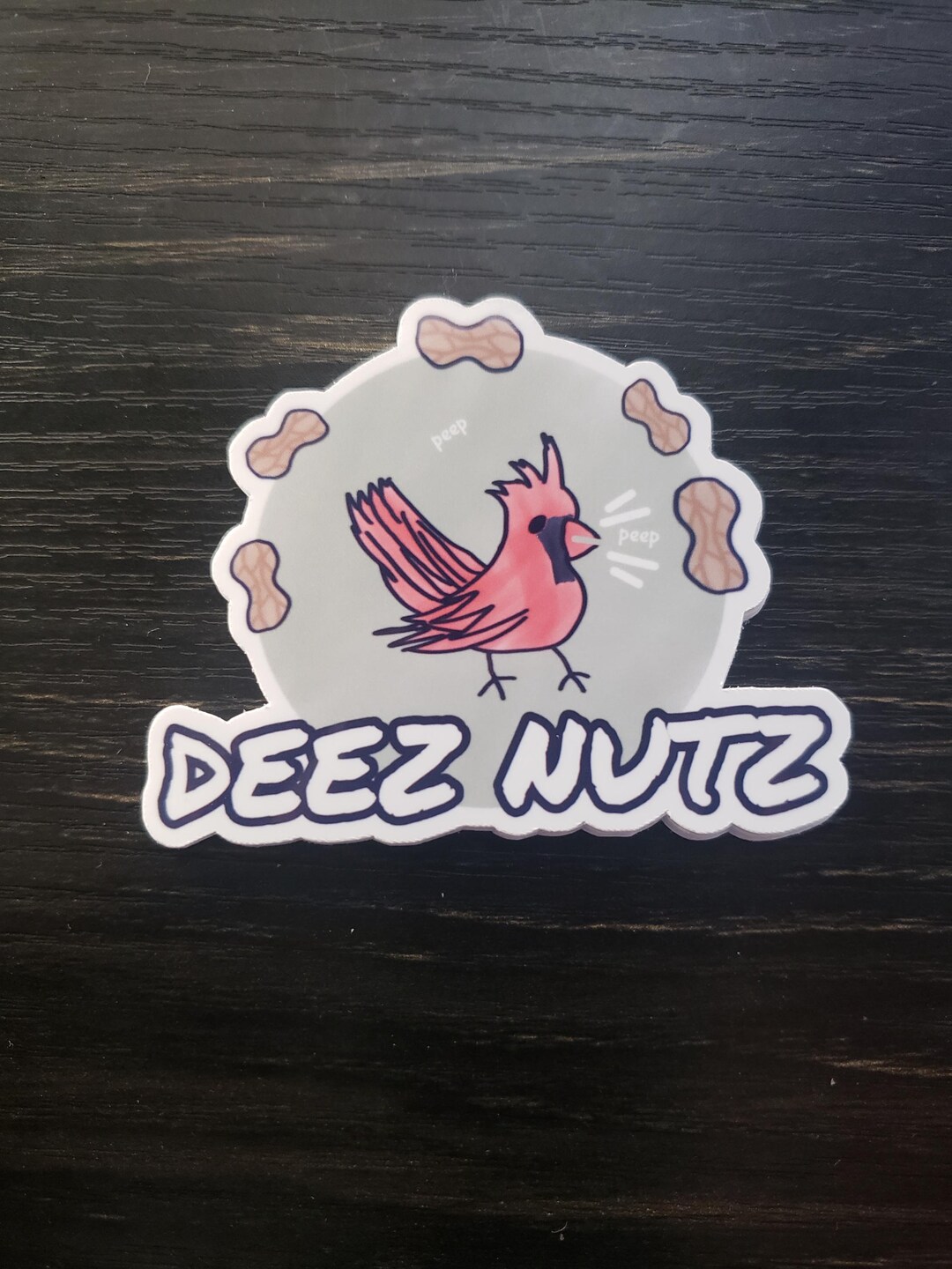 Red Cardinal | Peep Deez Nuts Vinyl Sticker Pack | Funny Bird Meme ...