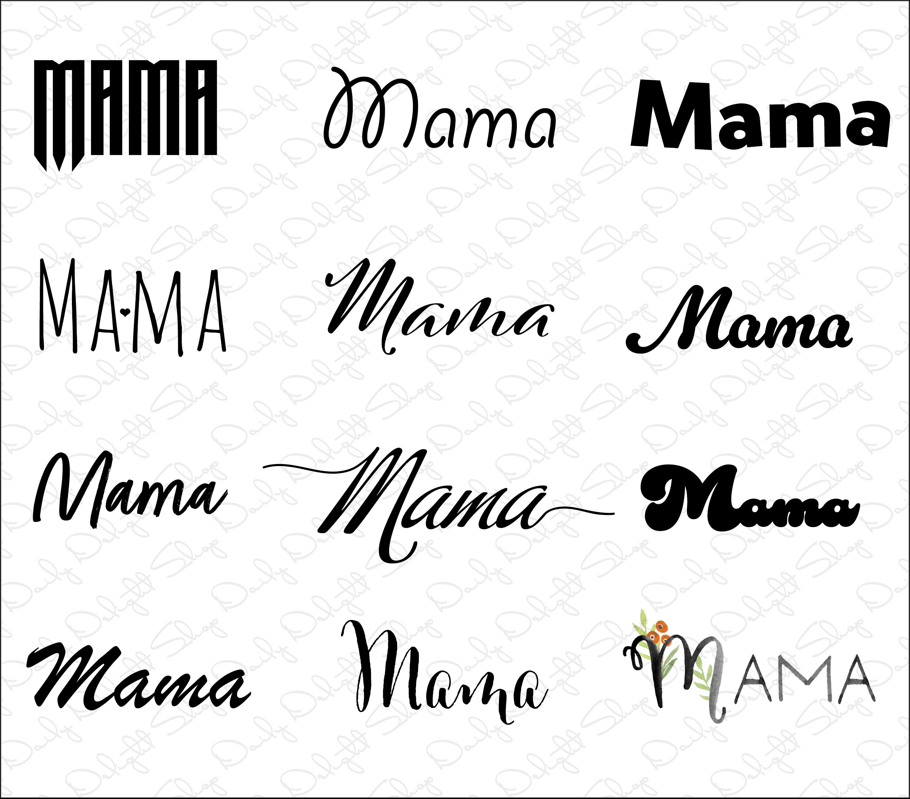 Mama Word SVG Bundle Svg Bundle Mama Svg Mother's Day Svg Svg for ...