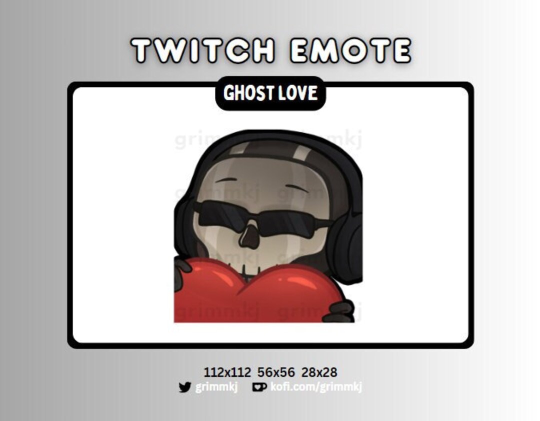 Twitch Ghost Call of Duty Love Heart Emote | COD MW2 | Twitch, Youtube ...