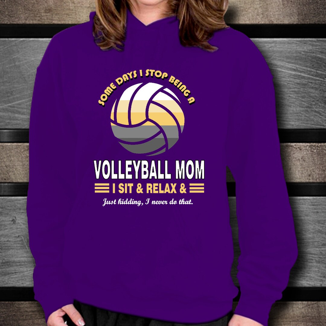 Volleyball Mom Gold and White Hoodie, Volley Ball Mom, Volleyball Mama ...