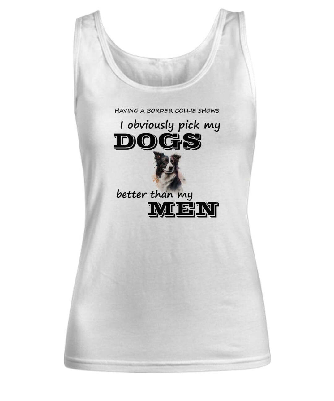 Border Collie Tank, Border Collie Gifts, Dog Lover Gift, Border Collie ...