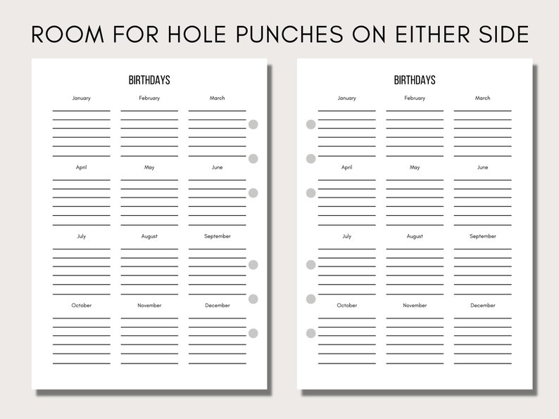 Birthday Tracker | Birthday Tracker Digital Download | Printable ...