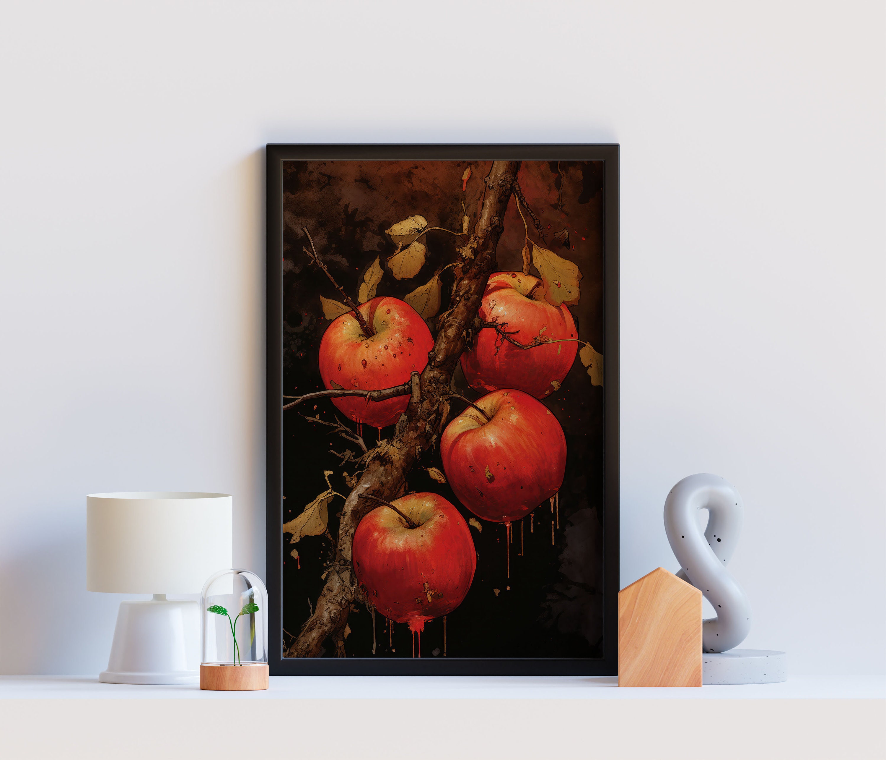 Vintage Apples Art Print, Still Life Fruit, Apple Tree Painting ...