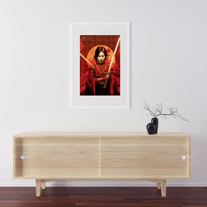 Japanese Samurai Woman Poster | Japandi Designs | Simple Oriental Decor ...