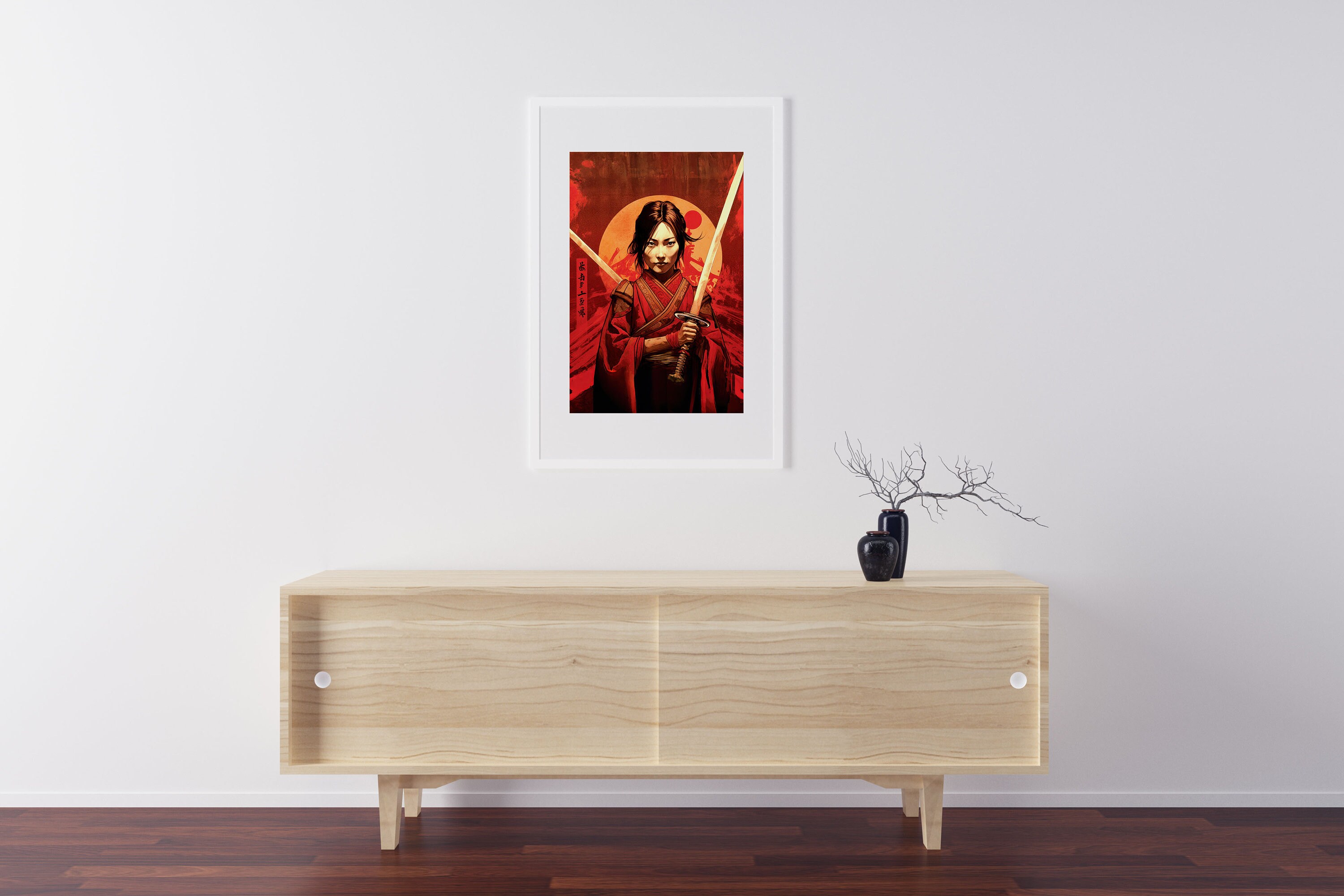 Japanese Samurai Woman Poster | Japandi Designs | Simple Oriental Decor ...