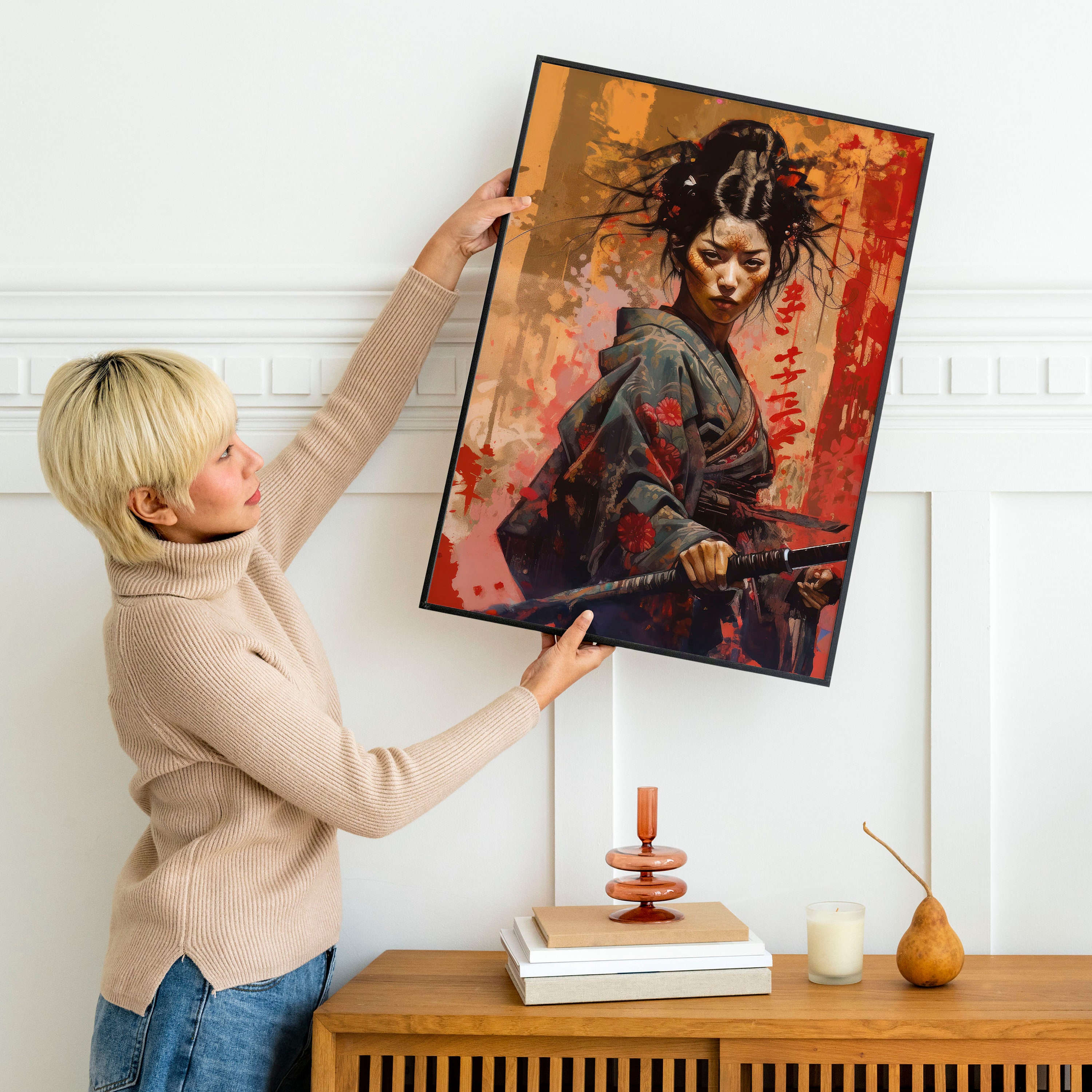 Japanese Samurai Princess Japanese Poster Art Oriental - Etsy