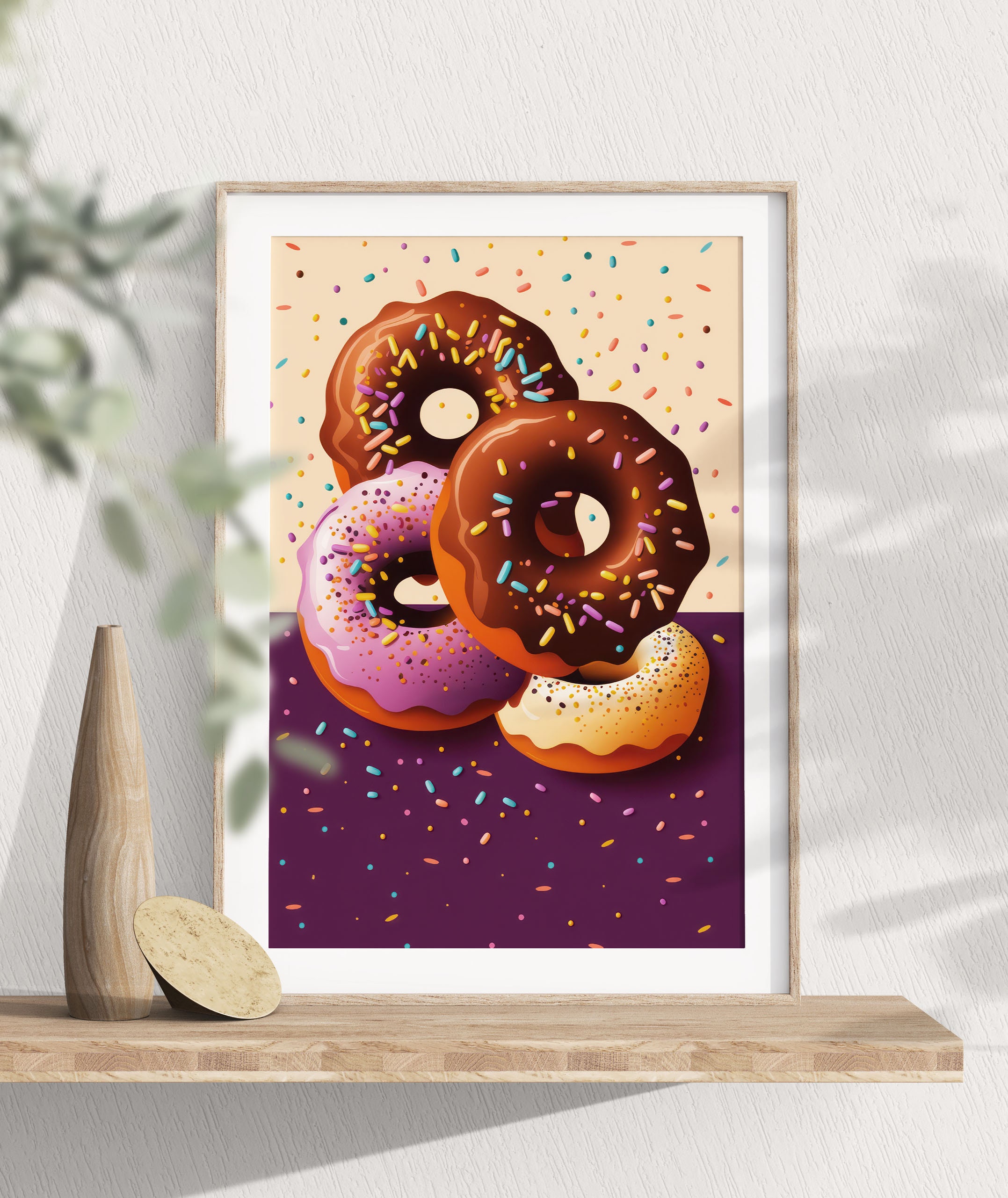 Doughnut Bakery Poster, Food Print, Vintage Kitchen Decor, Food ...