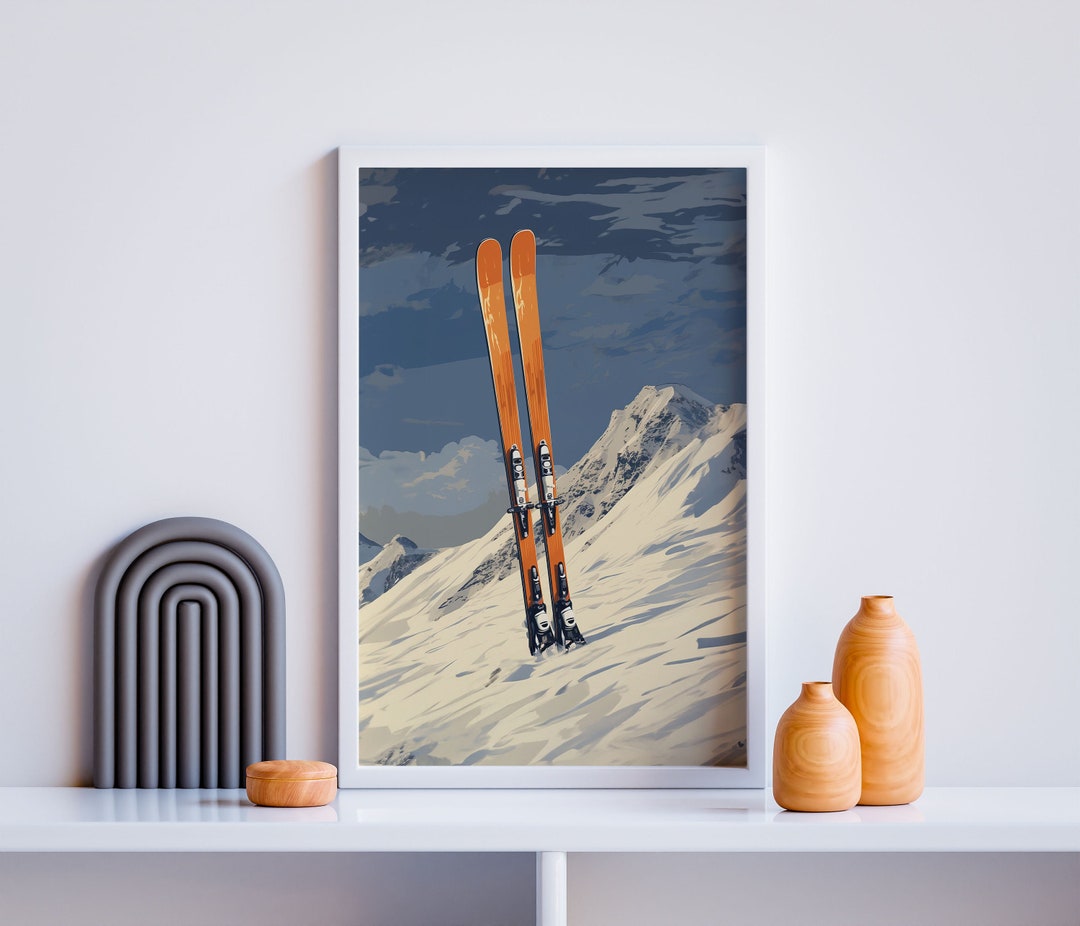 Vintage Ski Art Print, Retro Sking Poster, Winter Sport Art, Ski Gift, Vintage Travel Poster ...