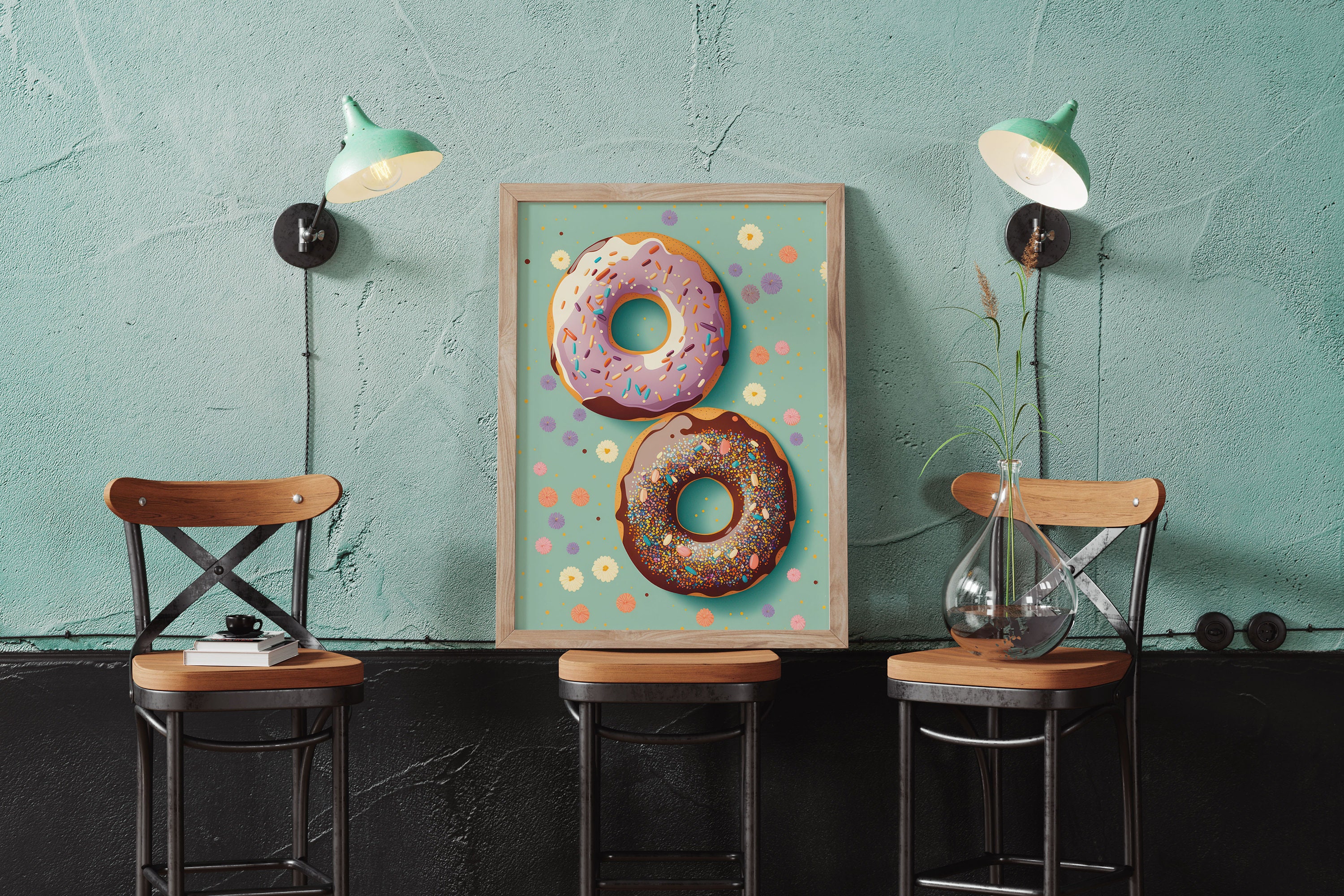 Modern Coffee Shop Decor | Bakery Donuts Poster | Digital Printable ...