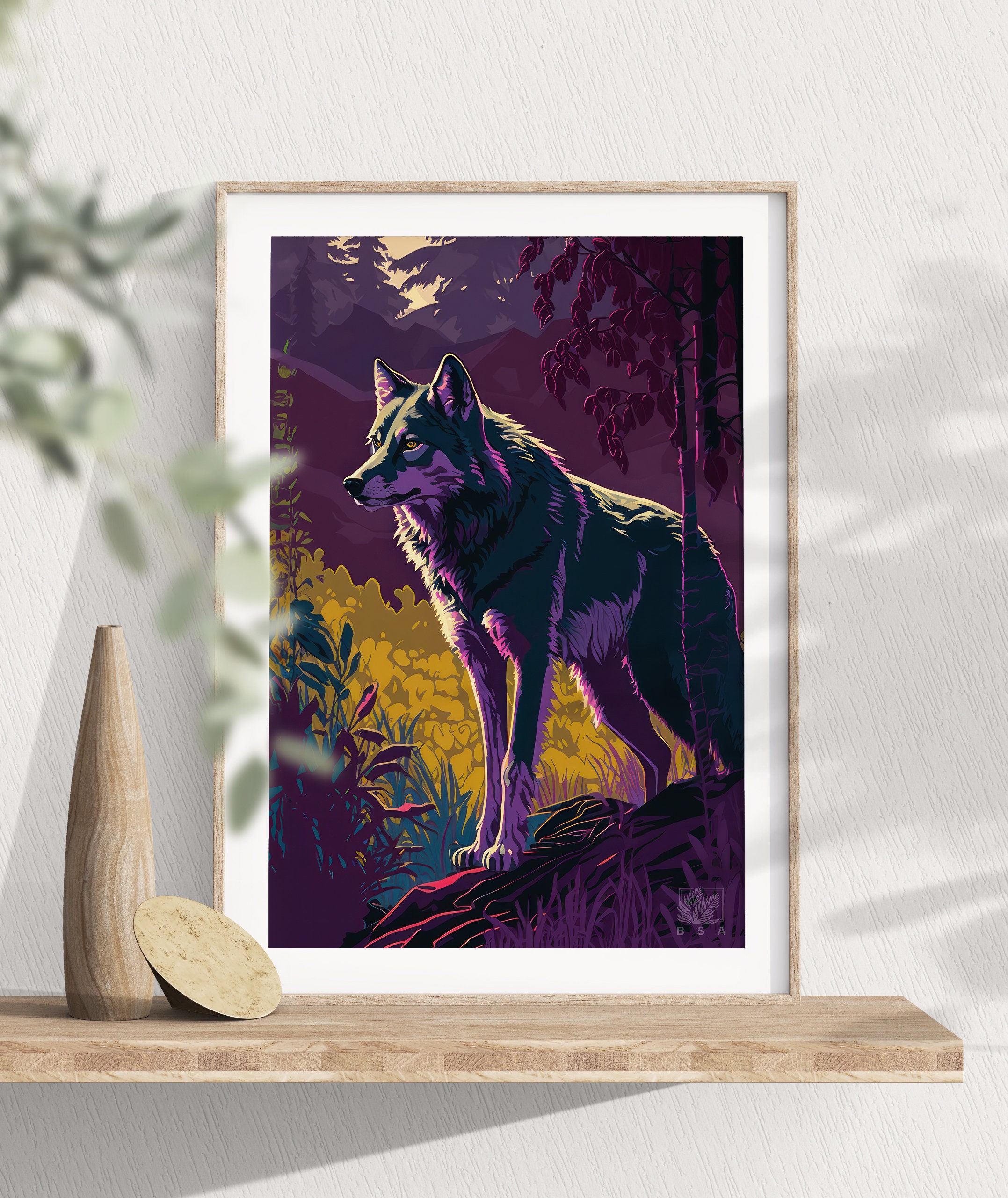 Lone Wolf Wall Decor, Howling Wolf Art, Wolf Home Decor, Wolf-themed ...