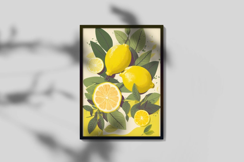 Lemon Poster Painting | Boho Design Art | Lemon Fruit Print | Gauguin ...