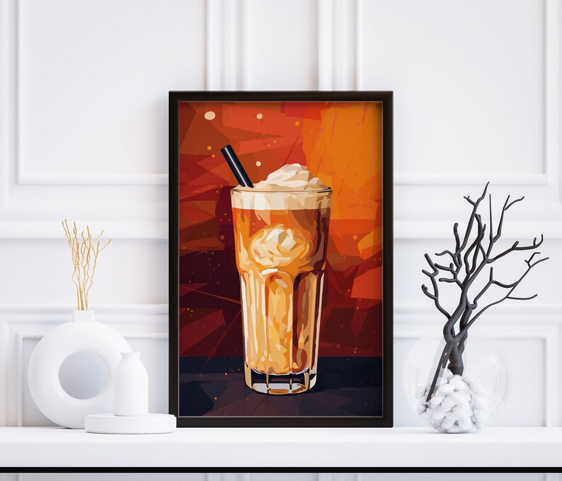 French Cafe Coffee Print, Retro Drink Poster, Coffee Art Poster, Un ...