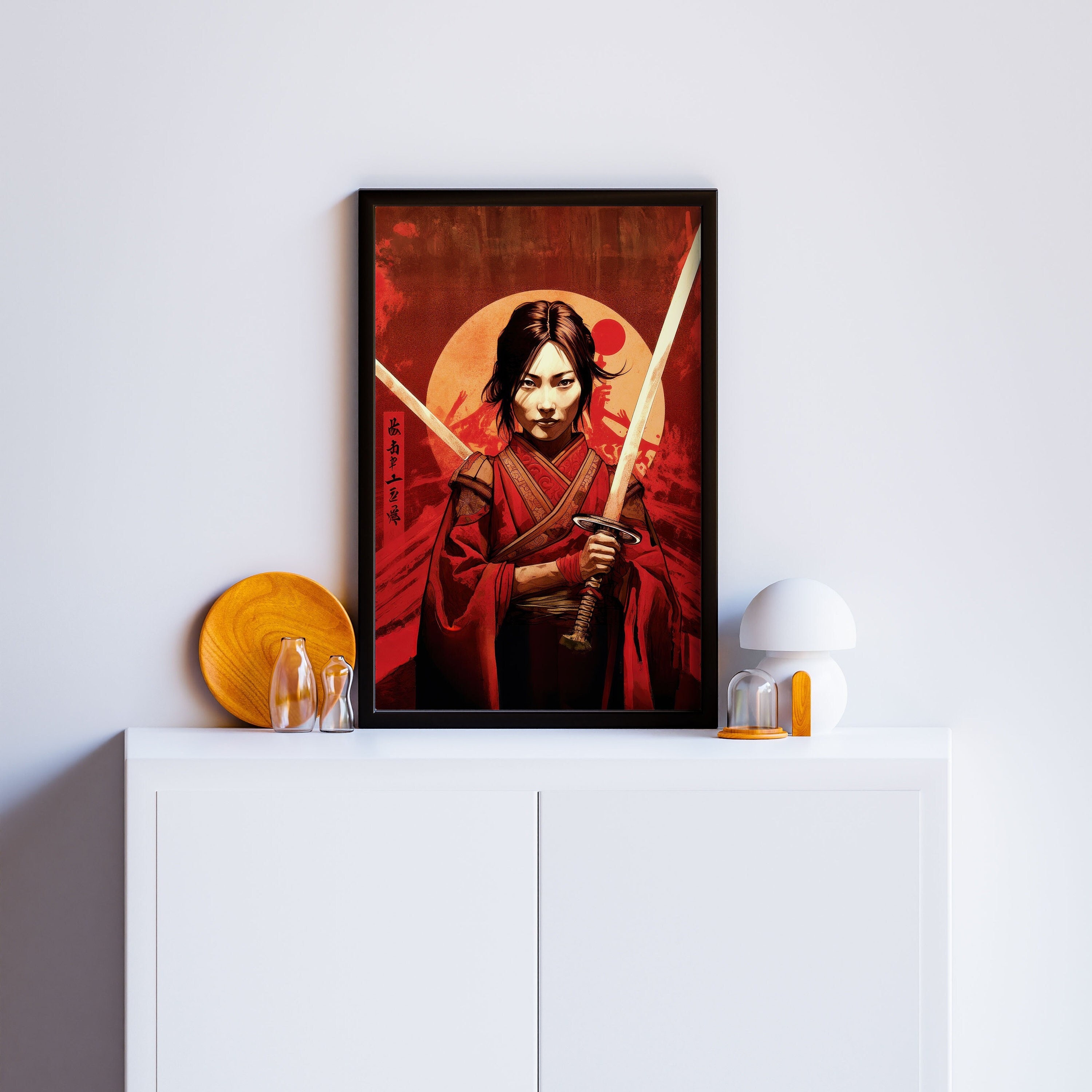 Japanese Samurai Woman Poster | Japandi Designs | Simple Oriental Decor ...