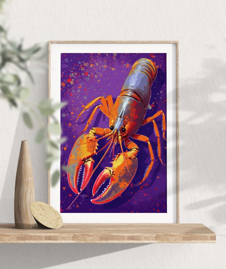Modern Lobster Still Life Poster | Minimalist Artwork Prints | Kitchen ...