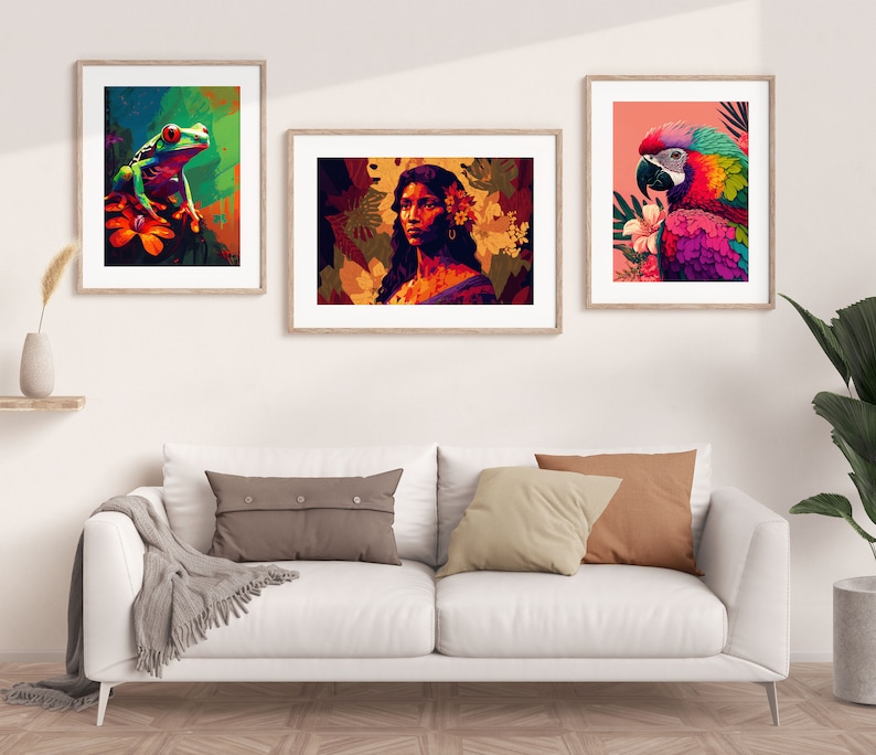 Emerald Rainforest Poster Bundle, Jungle Artwork Print, Printable ...