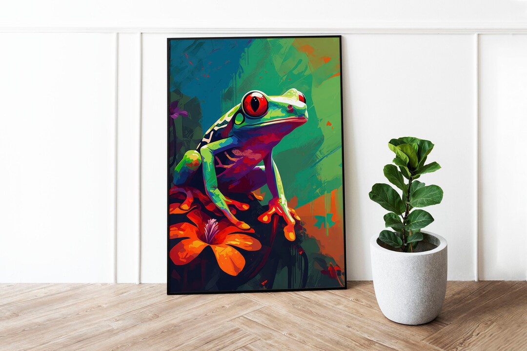 Red-eyed Tree Frog Print, Rainforest Wildlife Decor, Digital Printable ...