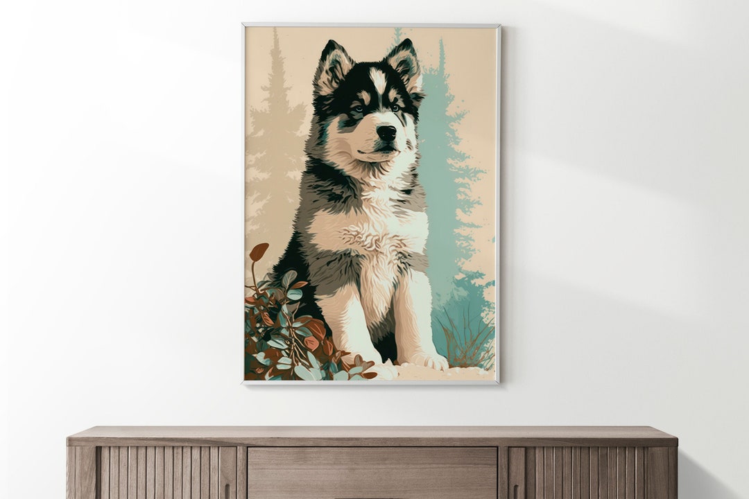 Huskey Puppy Dog Poster | Cute Puppy | Siberian Dog Poster | Huskey Pet ...