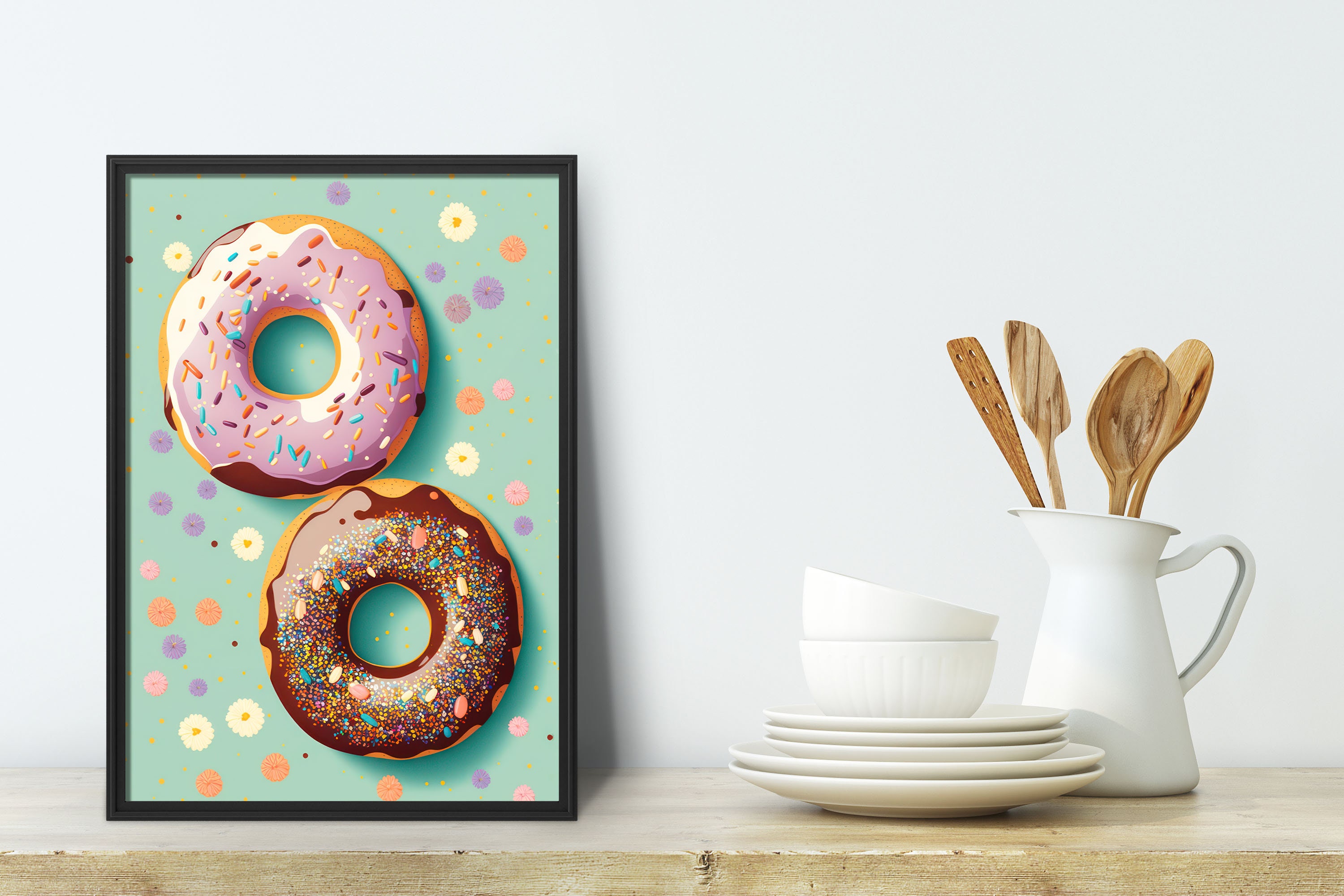 Modern Coffee Shop Decor | Bakery Donuts Poster | Digital Printable ...