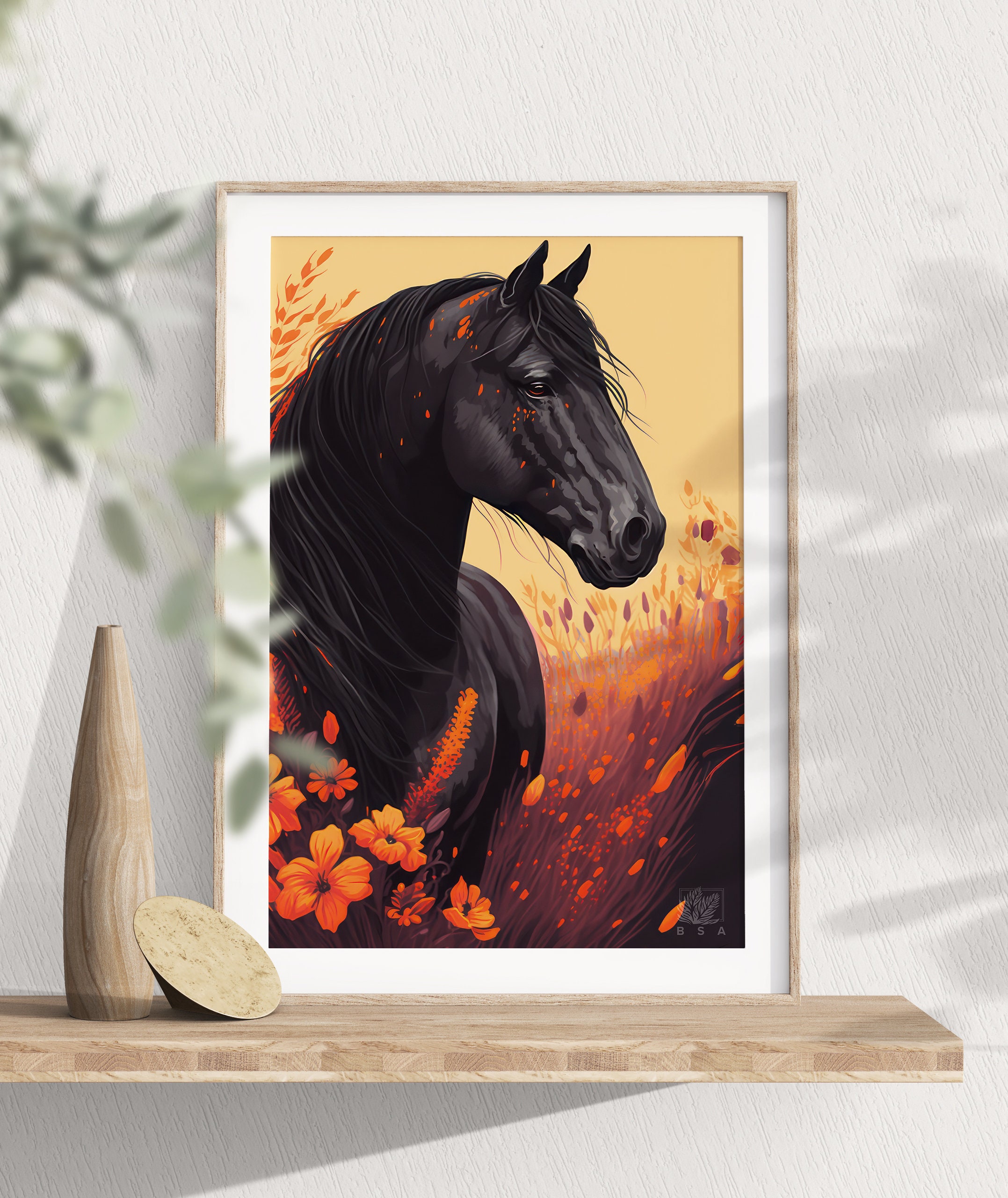 Wild Black Horse Print, Stallion Horse Wall Decor, Horse Gifts ...