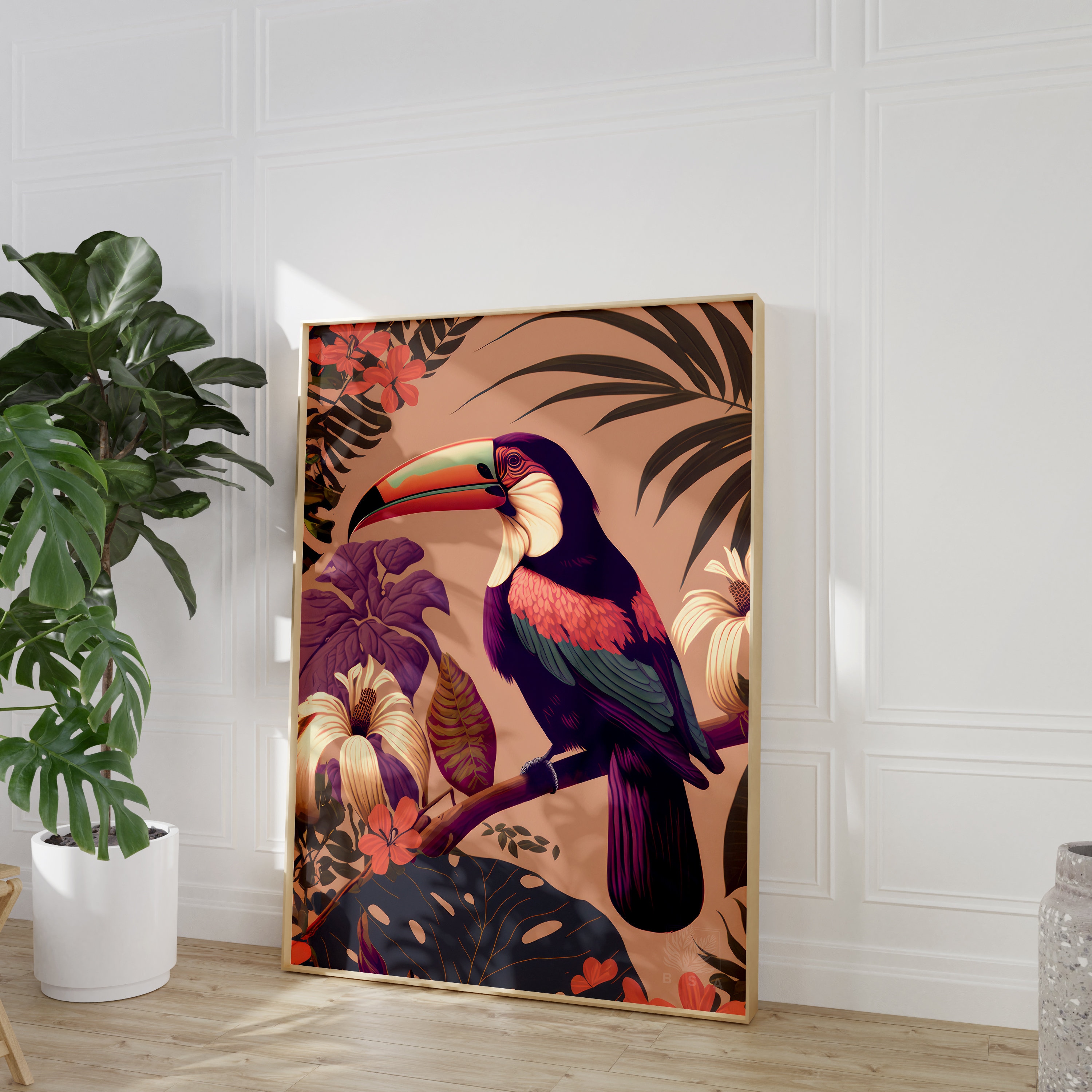 Toucan Bird Art Print, Vintage Tropical Bird Illustration, Toucan Wall ...