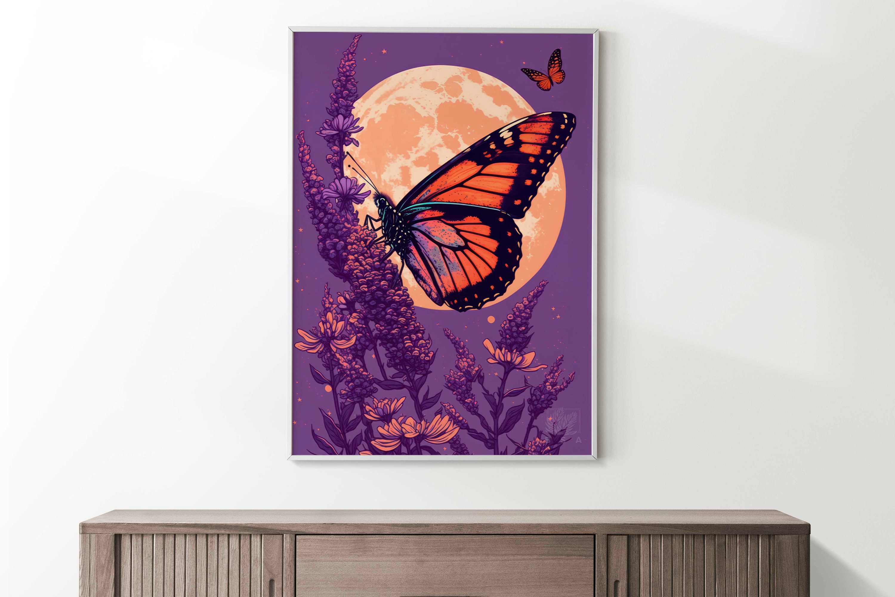 Lunar Monarch Butterfly Poster Butterfly Wall Art Soothing ADHD Posters ...