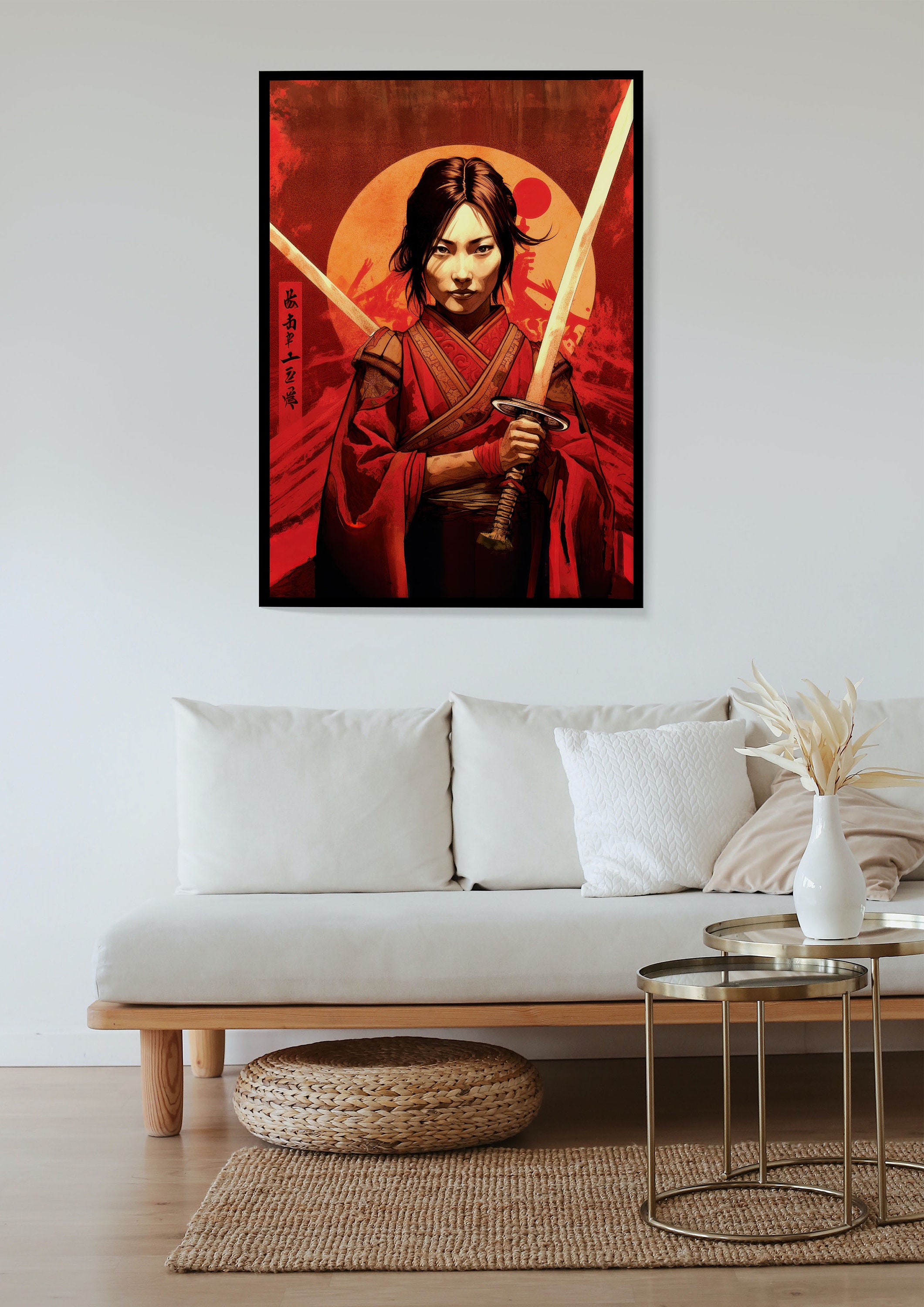 Japanese Samurai Woman Poster | Japandi Designs | Simple Oriental Decor ...