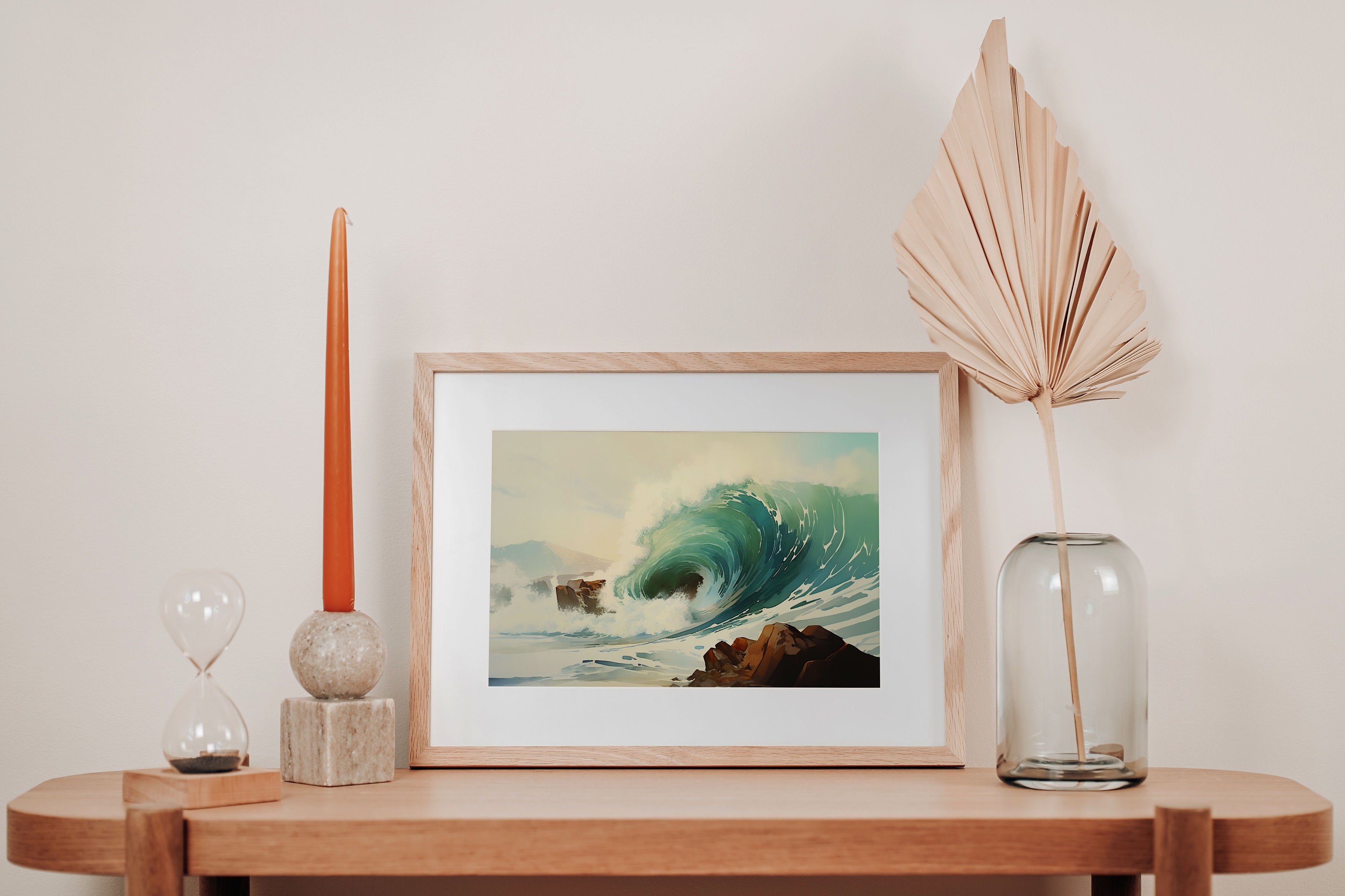 Blue Ocean Wave Art Print Coastal Ocean Beach Decor Nautical - Etsy