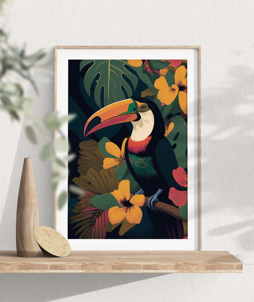 Tropical Paradise Decor | Colorful Toucan Bird Poster | Digital ...