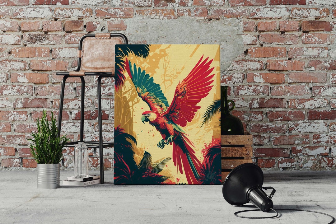 Rainbow Macaw Bird Art, Parrot Abstract Art, Macaw Poster, Macaw Print ...