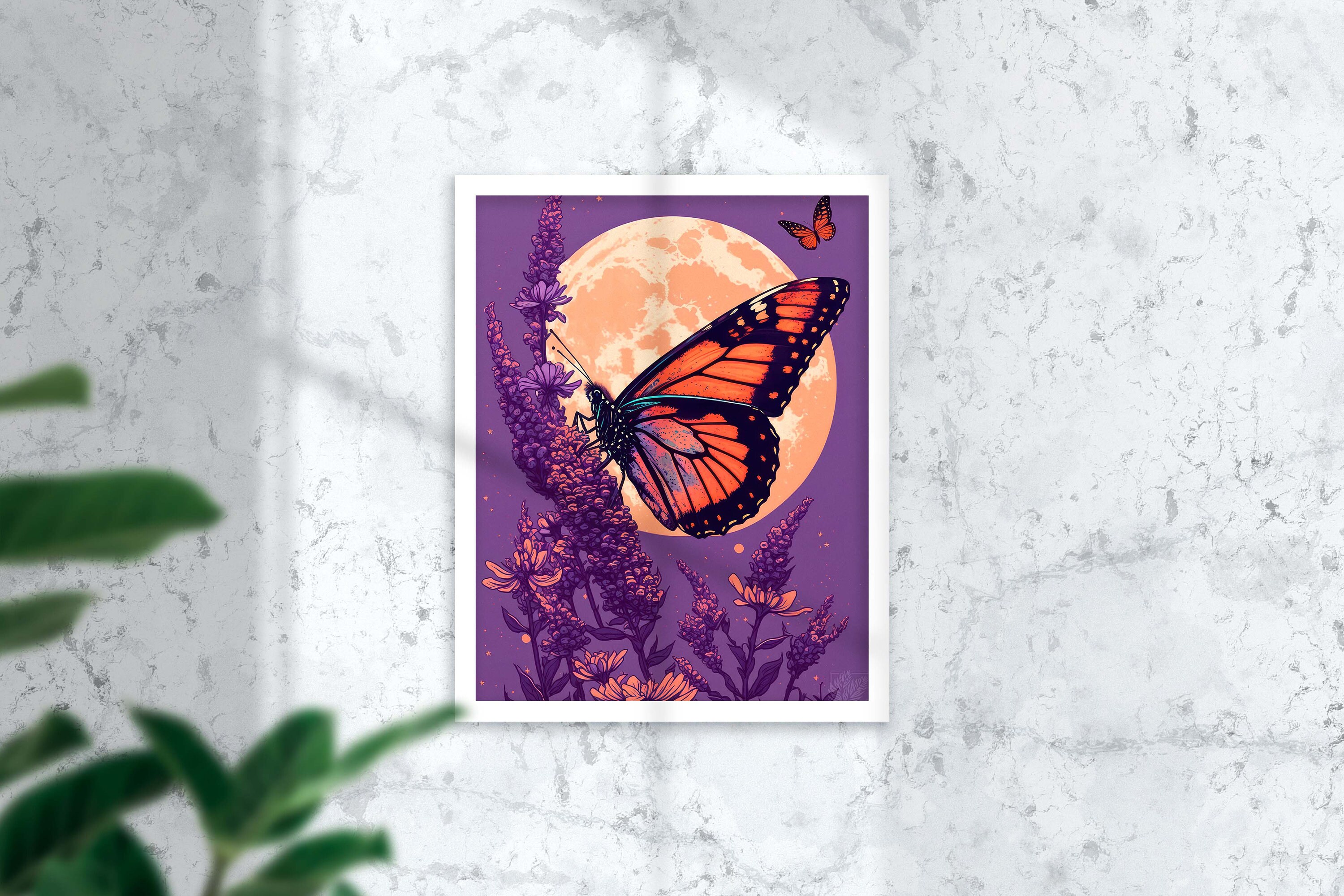 Lunar Monarch Butterfly Poster | Butterfly Wall Art | Soothing ADHD ...