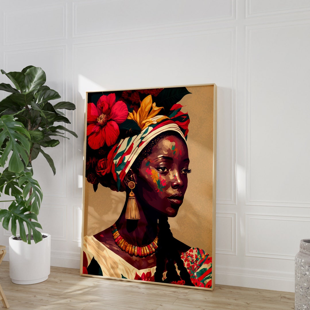 African American Art Prints, Colorful Wall Art, African Princess Painting, Black Woman Art Print ...