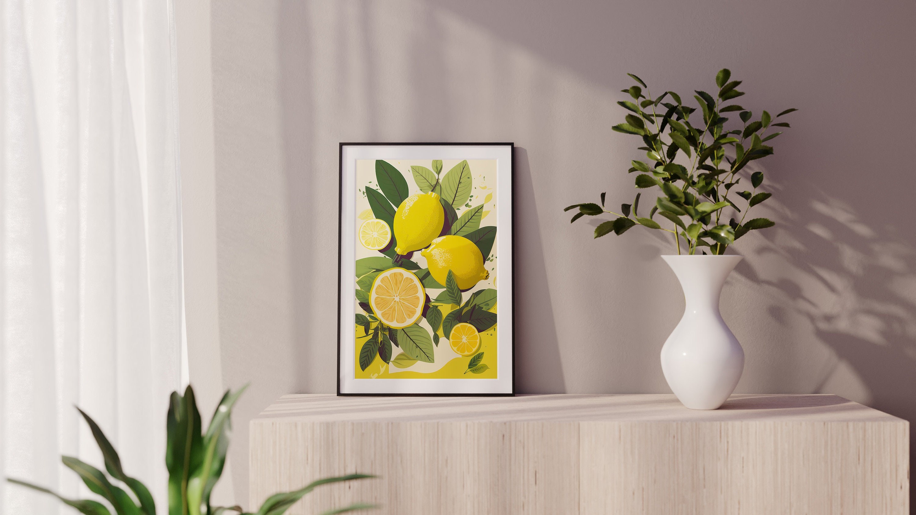 Lemon Poster Painting | Boho Design Art | Lemon Fruit Print | Gauguin ...