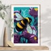 Modern Bumblebee Floral Poster | Minimalist Artwork Prints | Mountain ...